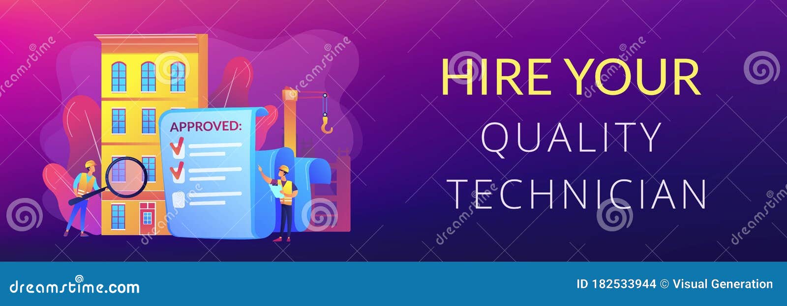 Construction Quality Control Concept Banner Header Stock Vector ...