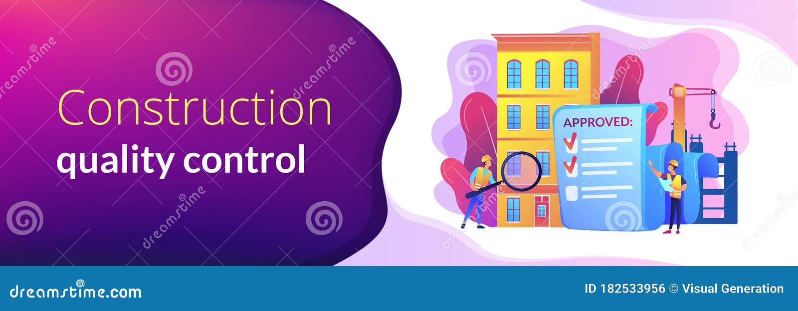 Construction Quality Control Concept Banner Header Stock Vector ...