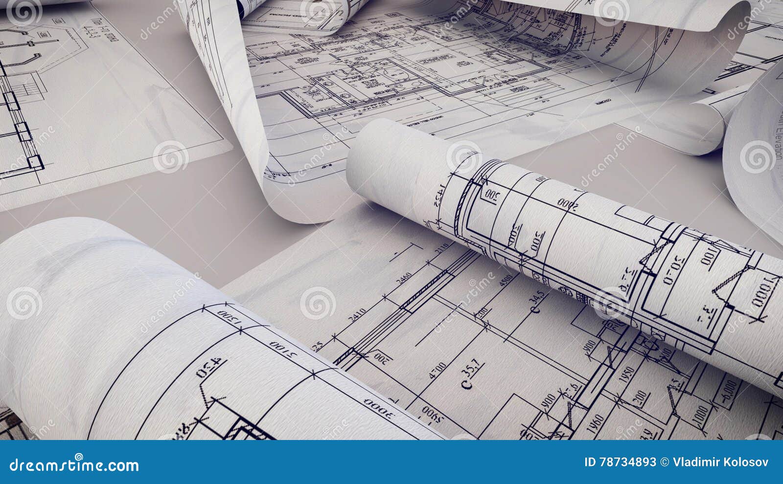 Architectural Project, Blueprints, Blueprint Rolls on Plans. Stock ... Architectural Project, Blueprints, Blueprint Rolls on Plans. Stock ...