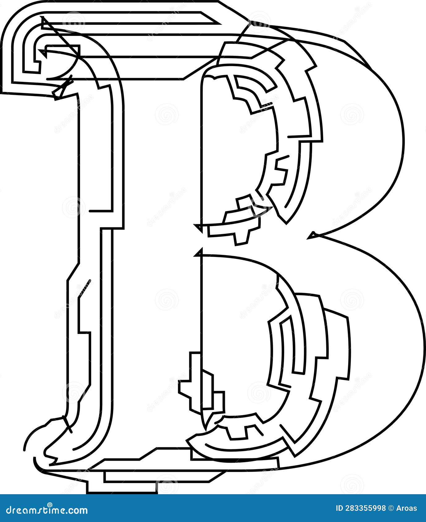 Architectural Project Font, Technical Draw Style Alphabet. Geometrical ...