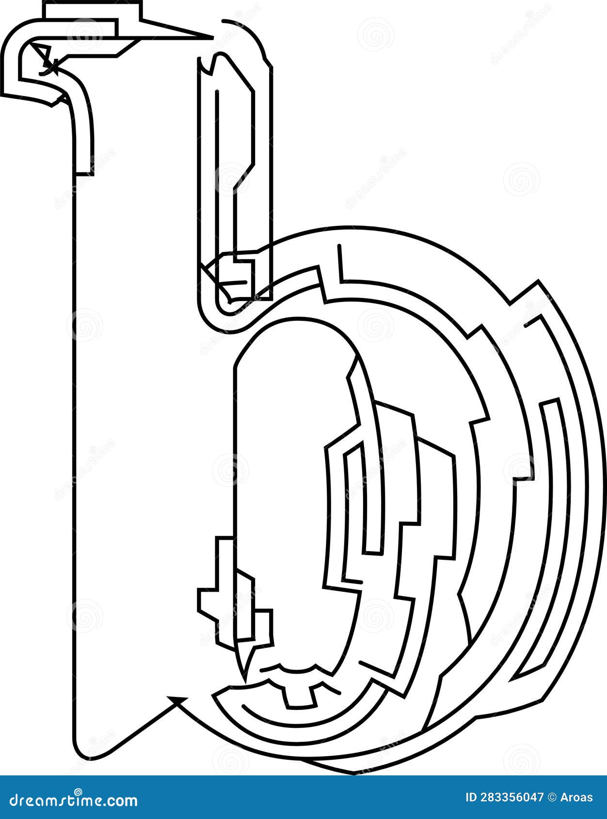 Architectural Project Font, Technical Draw Style Alphabet. Geometrical ...