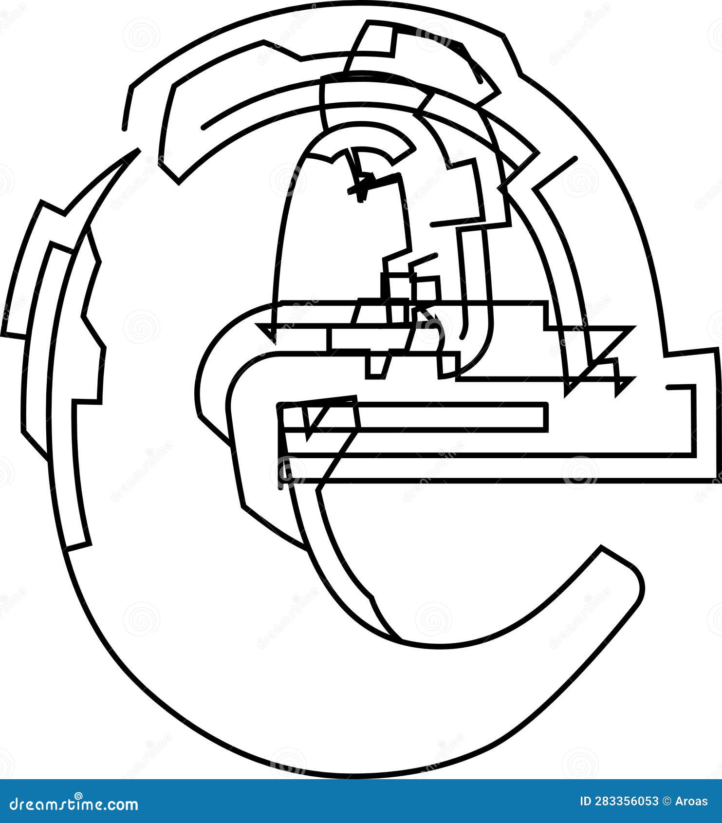 Architectural Project Font, Technical Draw Style Alphabet. Geometrical ...
