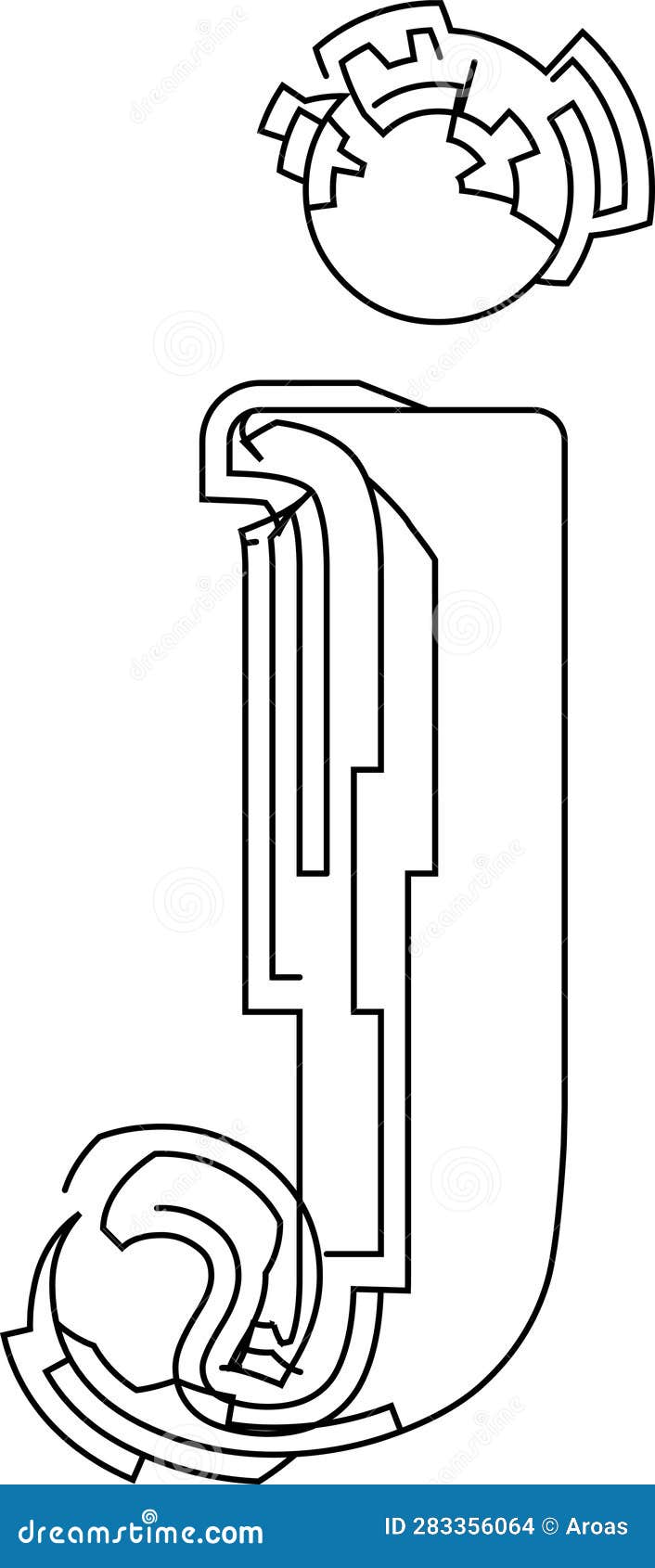 Architectural Project Font, Technical Draw Style Alphabet. Geometrical ...