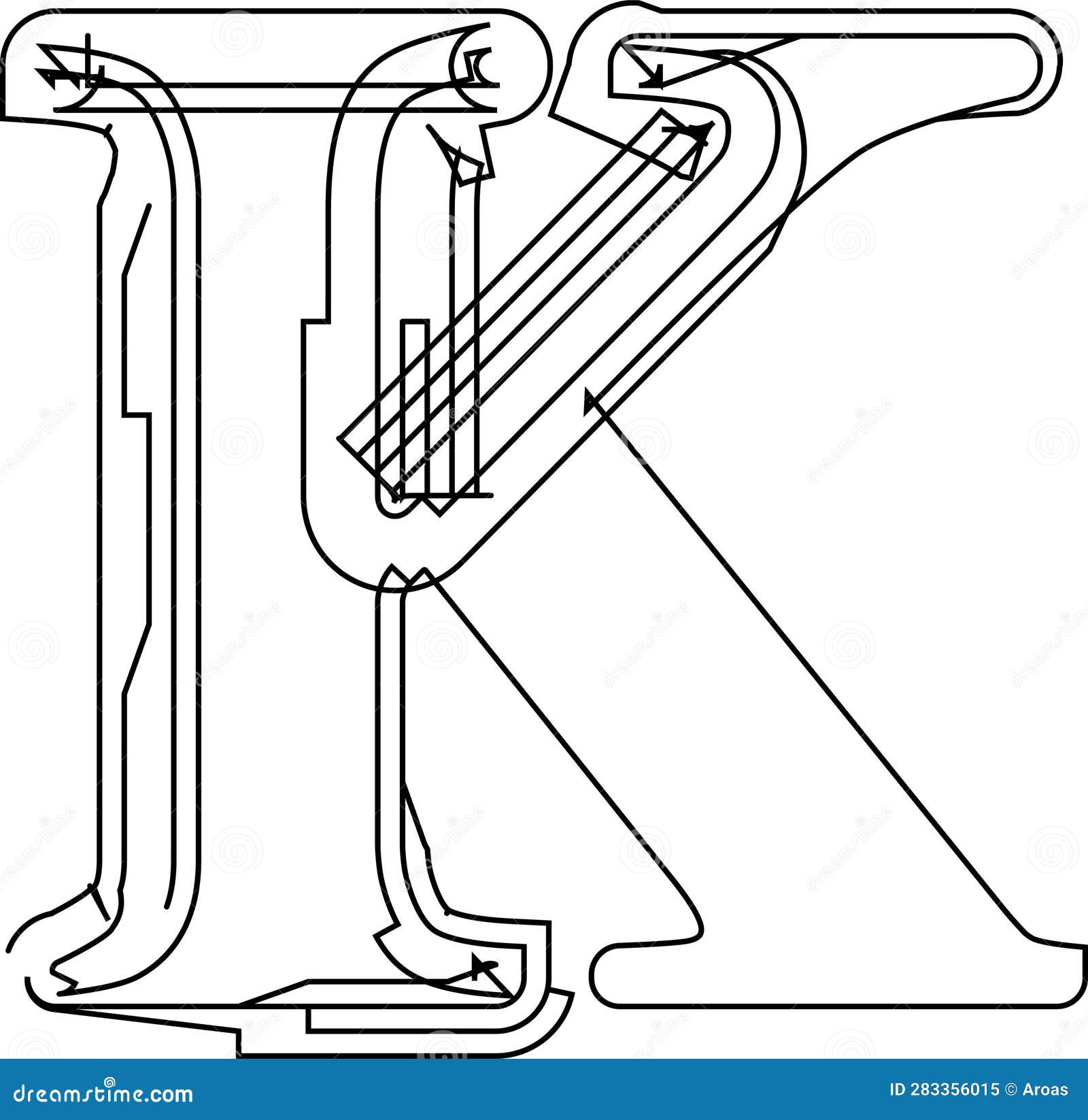 Architectural Project Font, Technical Draw Style Alphabet. Geometrical ...