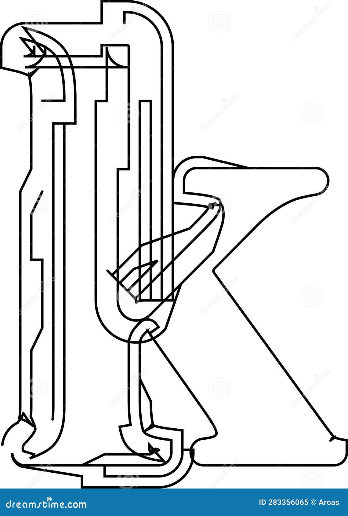 Architectural Project Font, Technical Draw Style Alphabet. Geometrical ...