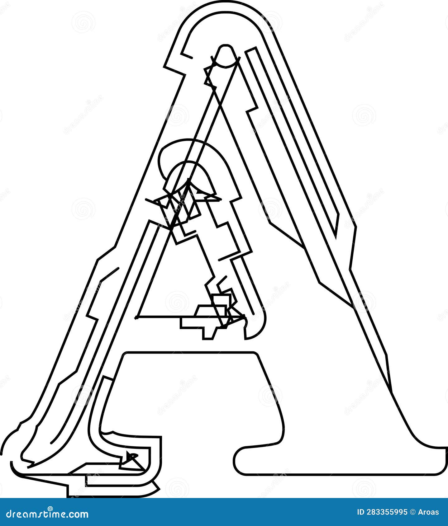Architectural Project Font, Technical Draw Style Alphabet. Geometrical ...