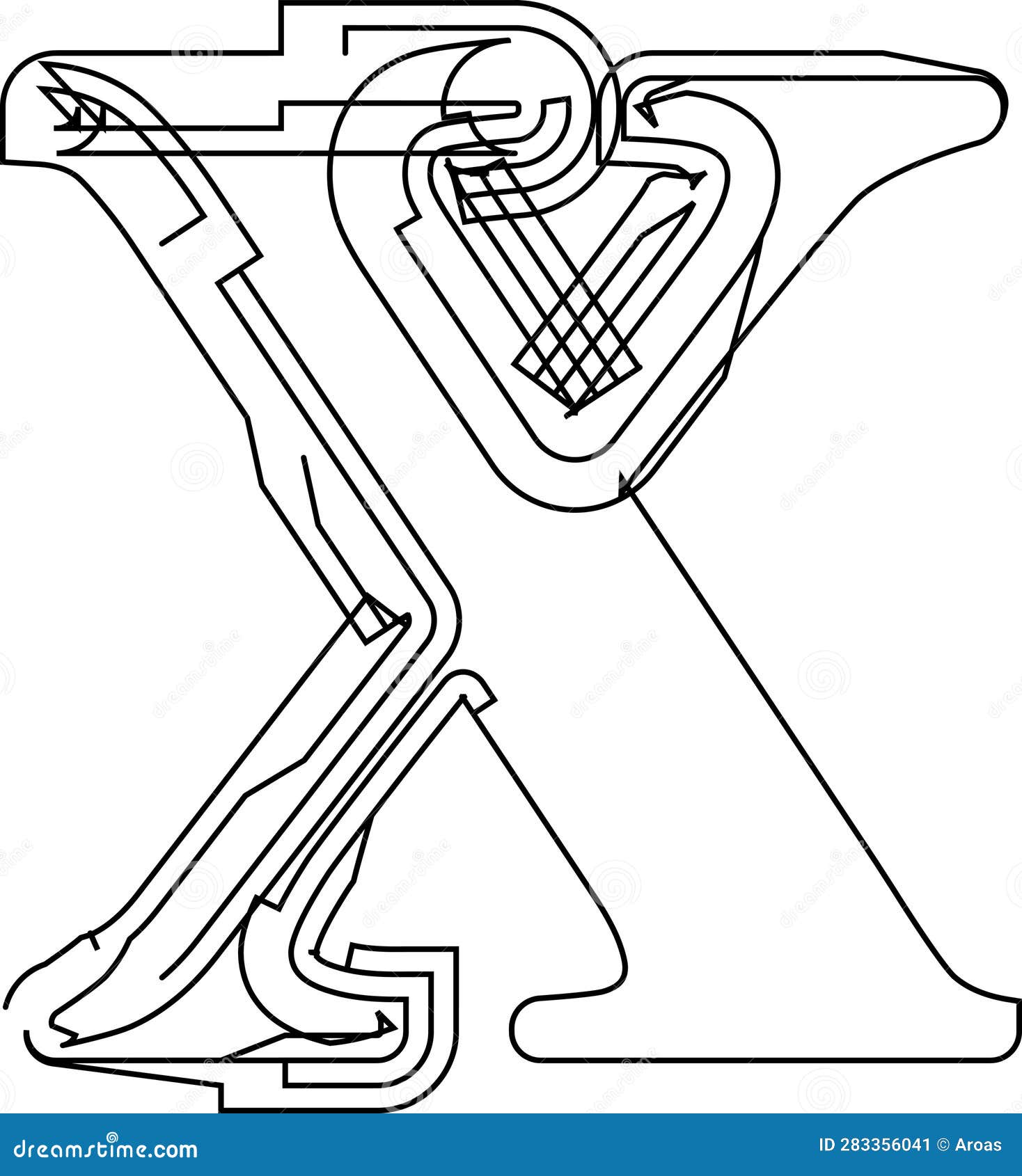 Architectural Project Font, Technical Draw Style Alphabet. Geometrical ...