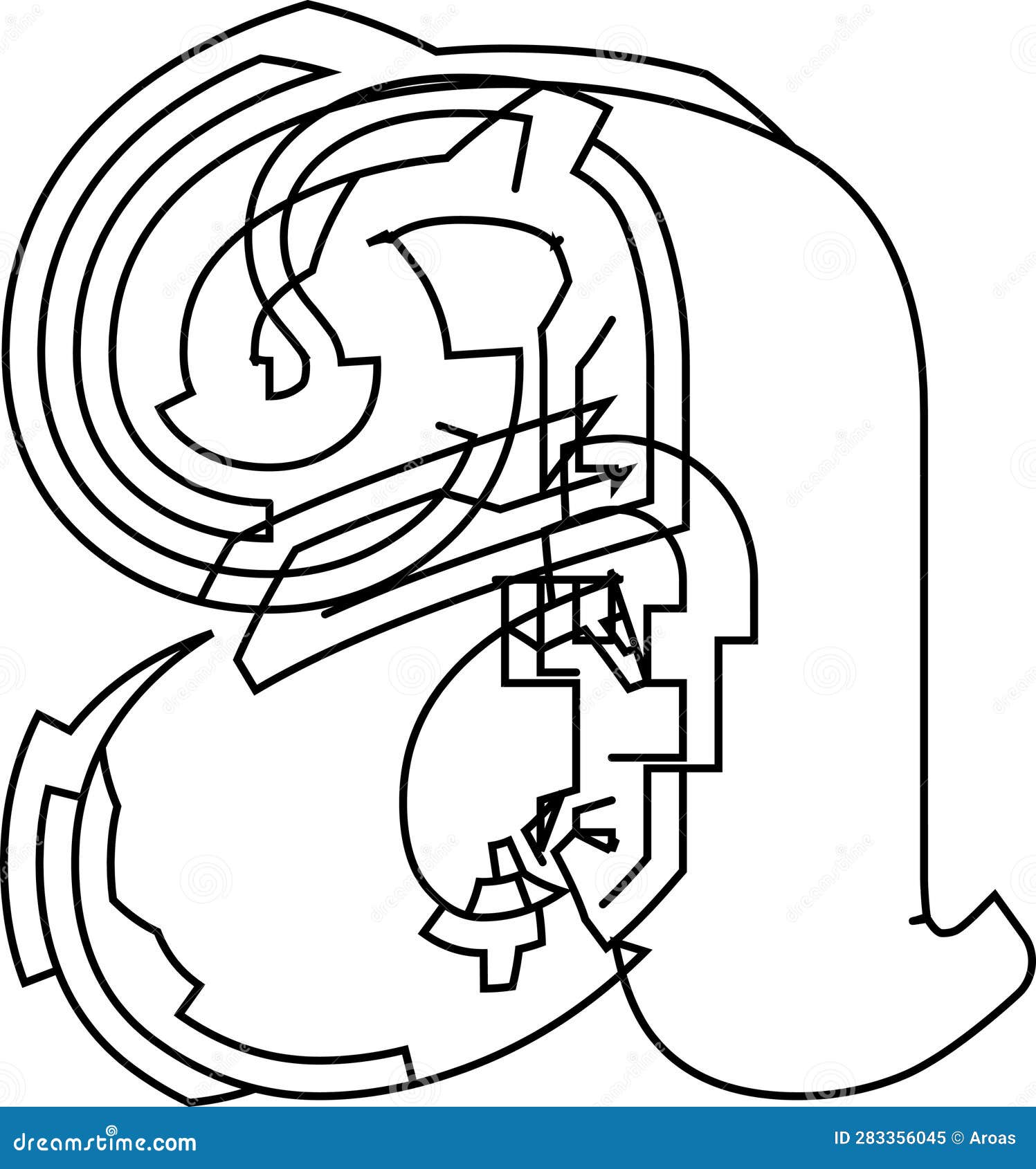 Architectural Project Font, Technical Draw Style Alphabet. Geometrical ...