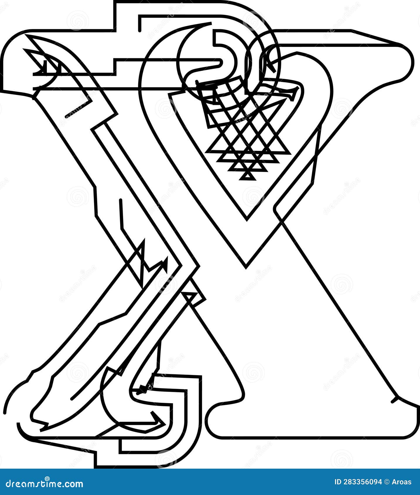 Architectural Project Font, Technical Draw Style Alphabet. Geometrical ...