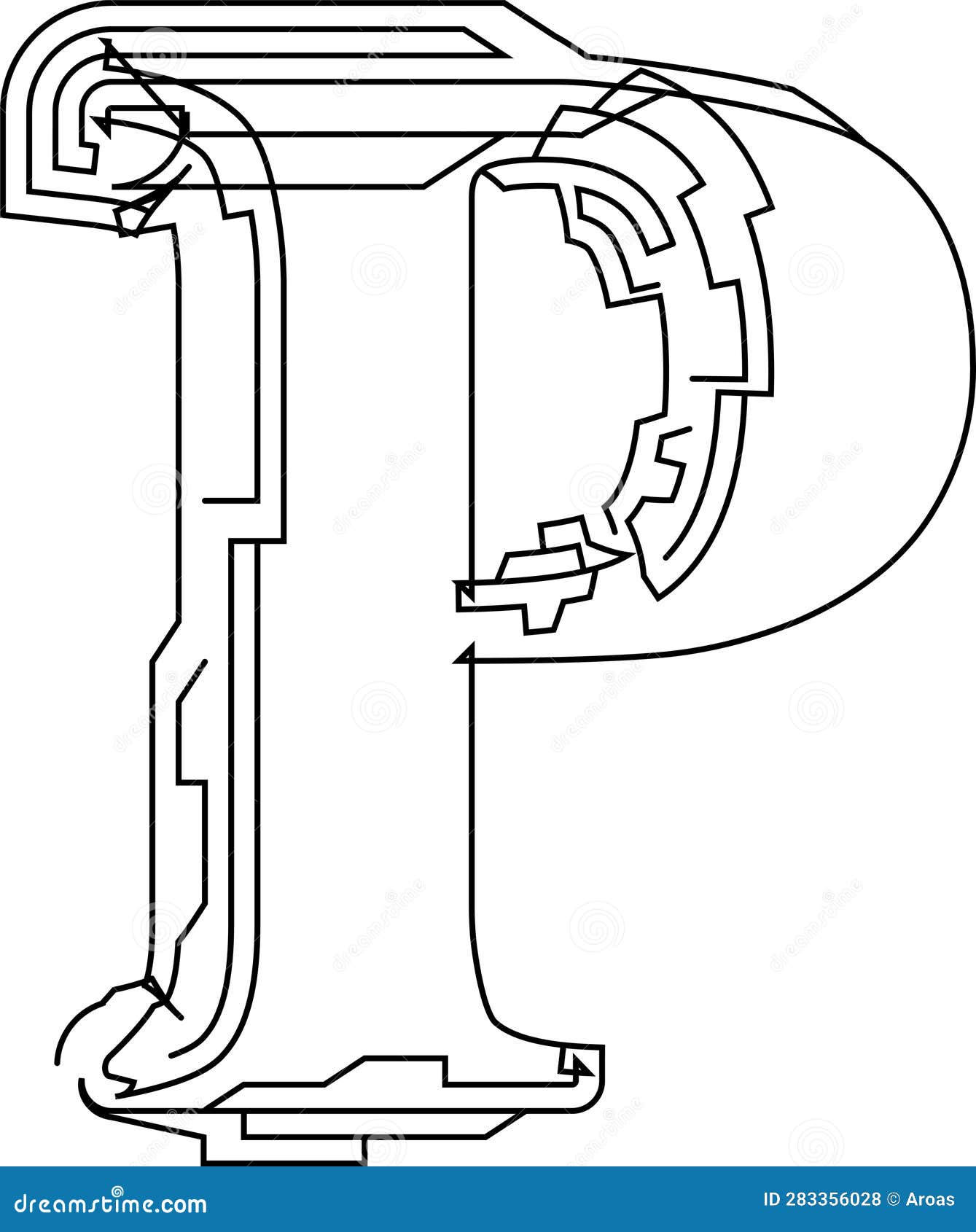 Architectural Project Font, Technical Draw Style Alphabet. Geometrical ...