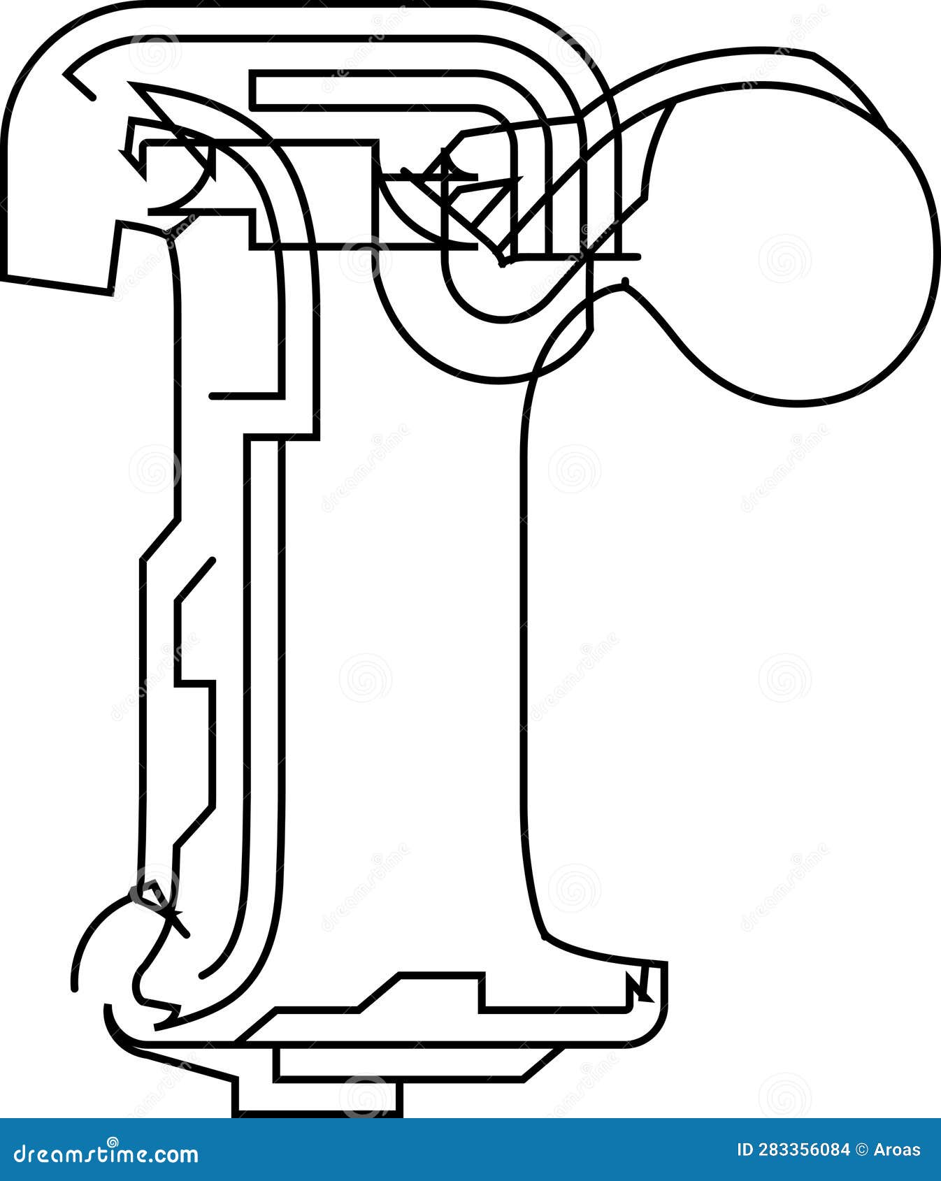 Architectural Project Font, Technical Draw Style Alphabet. Geometrical ...