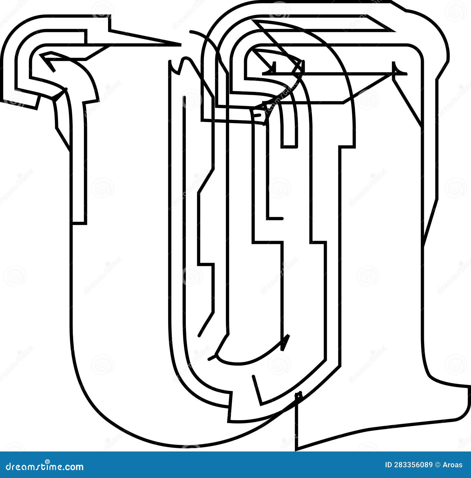 Architectural Project Font, Technical Draw Style Alphabet. Geometrical ...