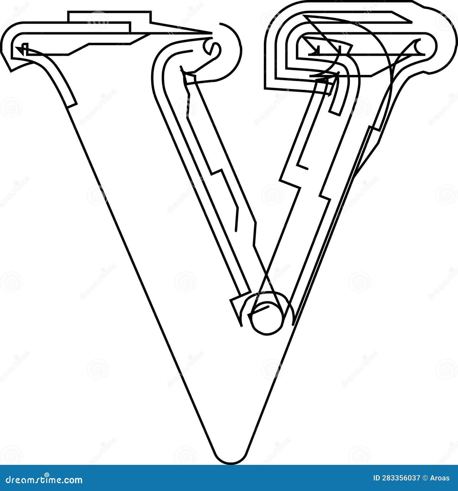 Architectural Project Font, Technical Draw Style Alphabet. Geometrical ...