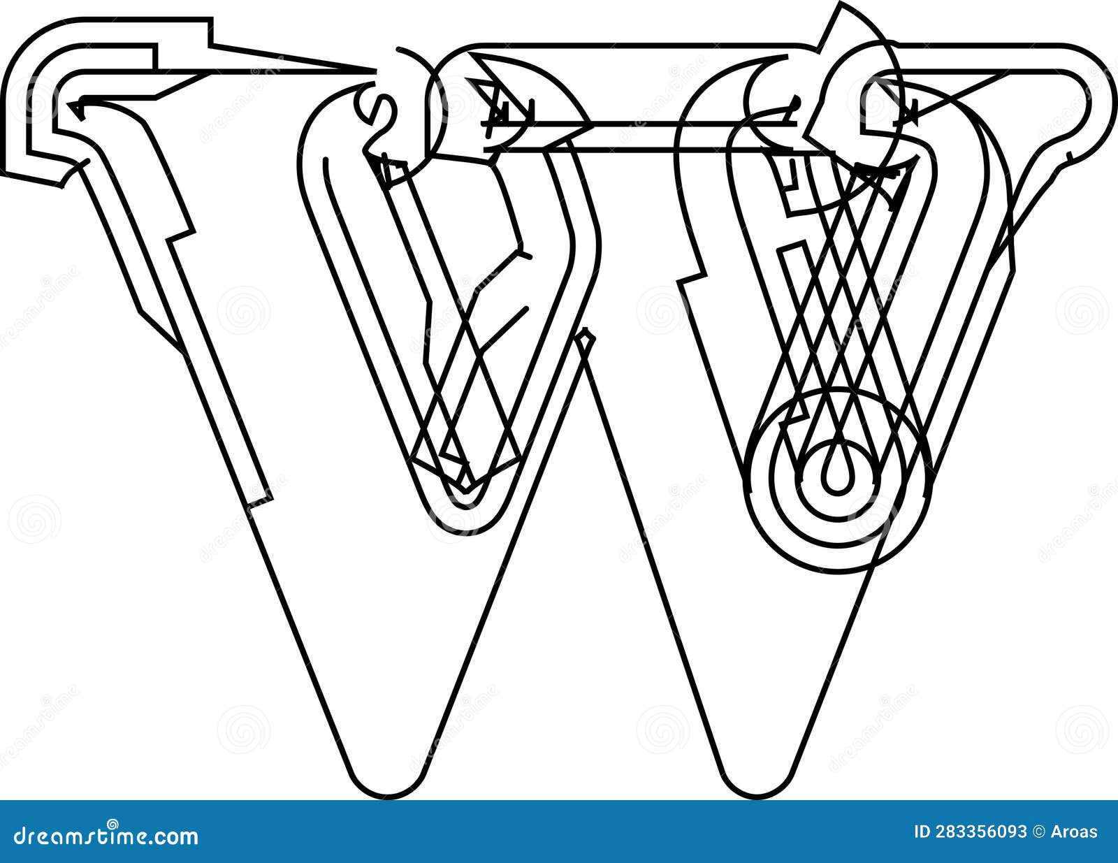 Architectural Project Font, Technical Draw Style Alphabet. Geometrical ...