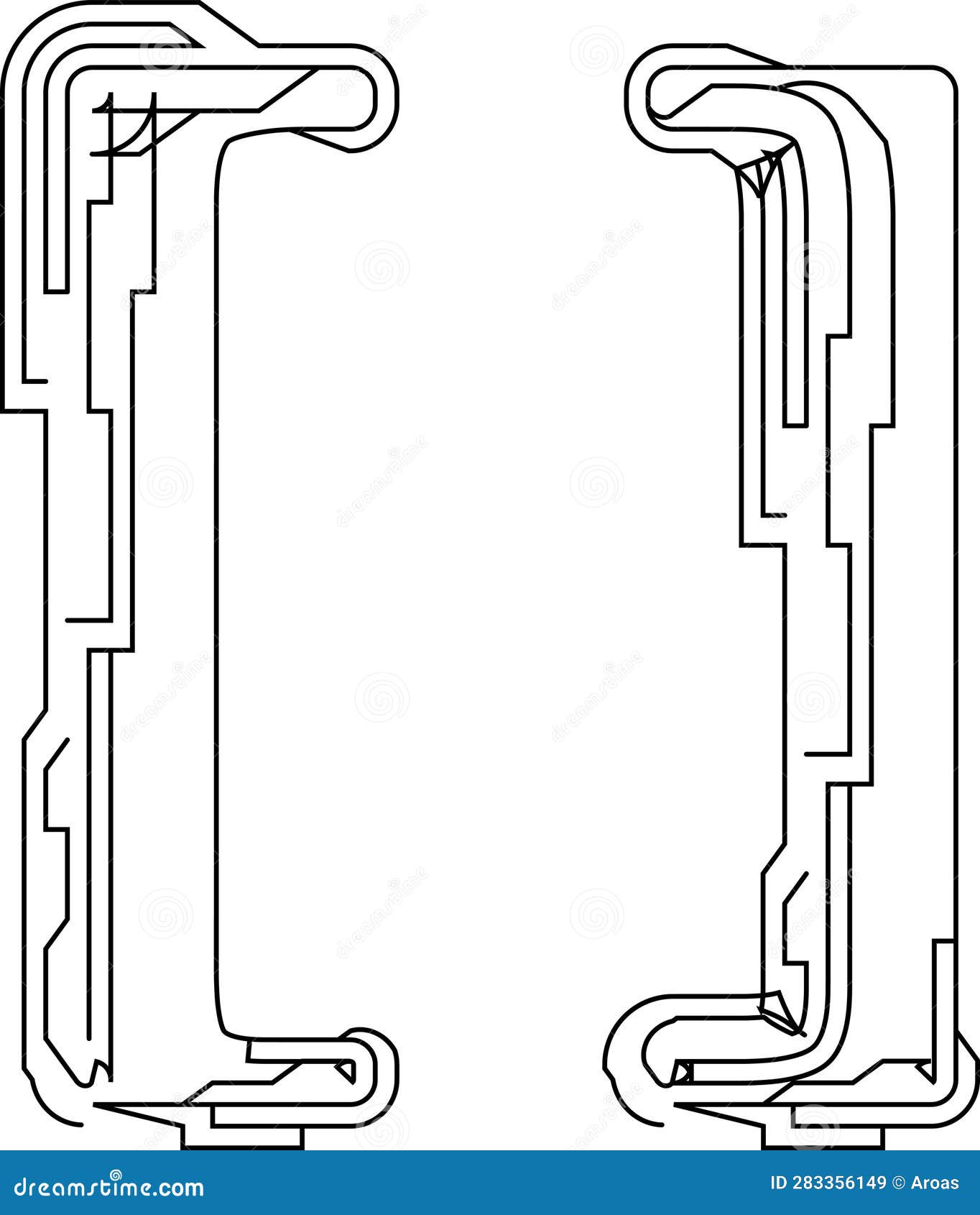 Architectural Project Font, Technical Draw Style Alphabet. Geometrical ...