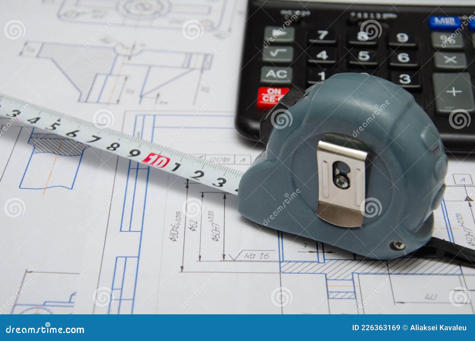 Architectural Project, Ruler and Pencil. Construction Background. Stock ...