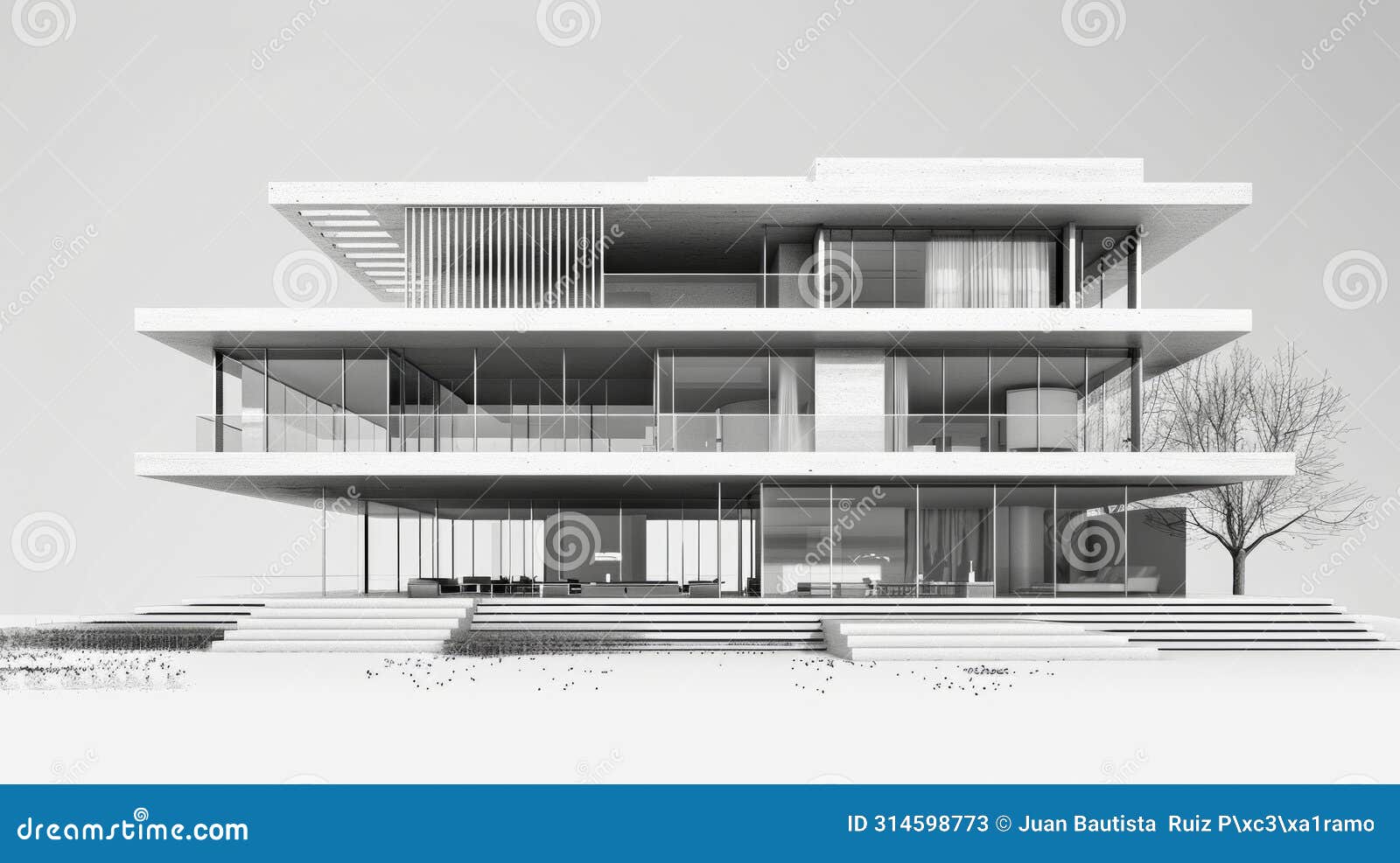 Architectural Rendering of a Contemporary Apartment Building with ...
