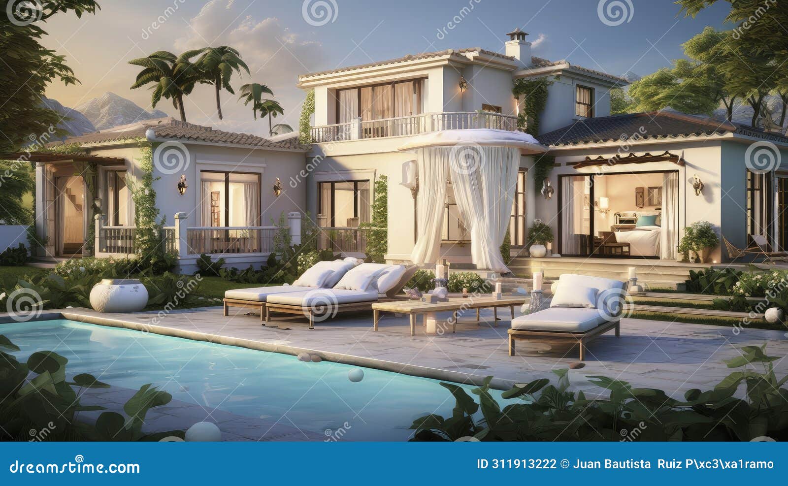 Architectural Rendering of a Sleek, Modern Vill. Stock Photo - Image of ... Architectural Rendering of a Sleek, Modern Vill. Stock Photo - Image of ...
