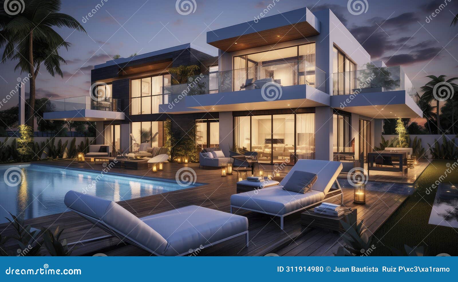 Architectural Rendering of a Sleek, Modern Vill. Stock Photo - Image of ... Architectural Rendering of a Sleek, Modern Vill. Stock Photo - Image of ...