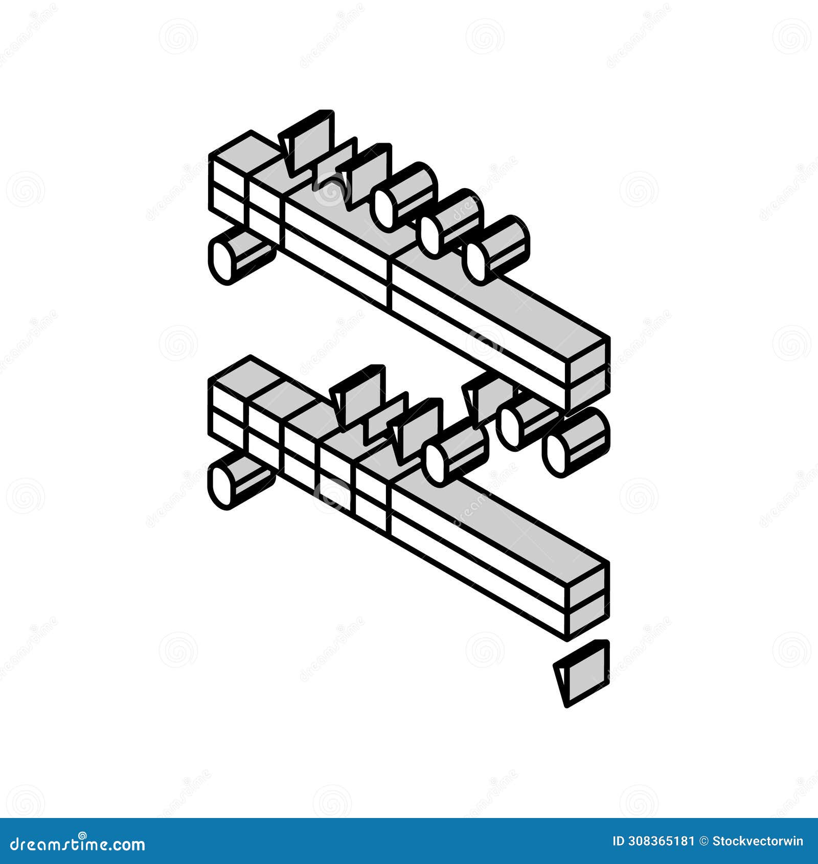 Architectural Scale Drafter Isometric Icon Vector Illustration Stock ...