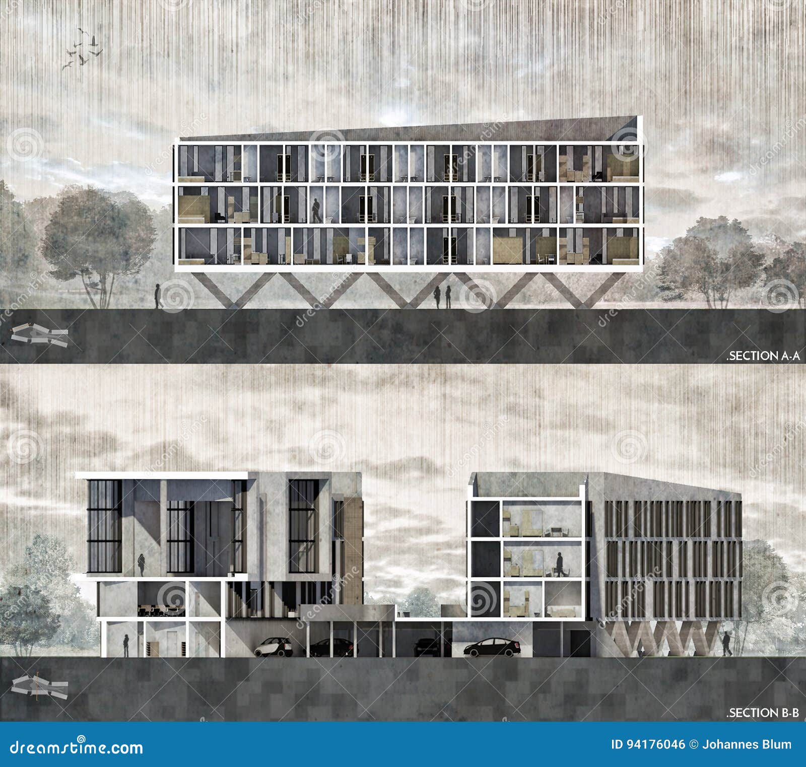 Architectural Section Rendering Stock Illustration - Illustration of ... Architectural Section Rendering Stock Illustration - Illustration of ...