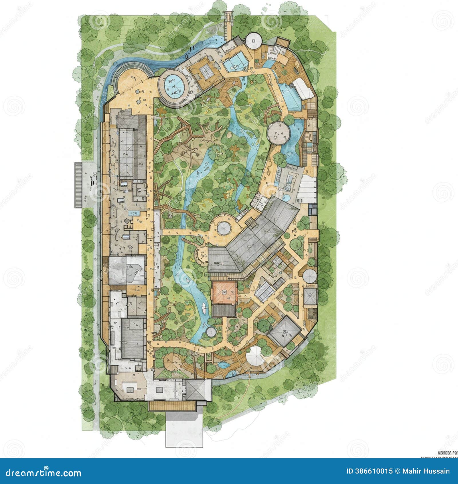 Landscaping Site Development Plan, 2D Sketch Royalty-Free Stock Image ...