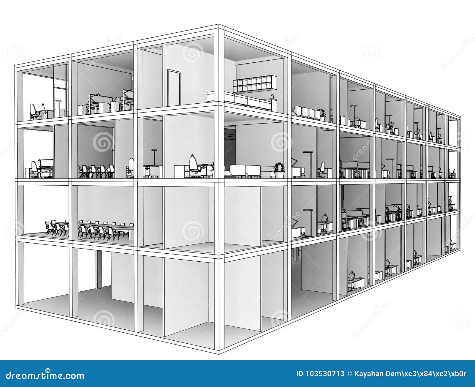 Architectural Sketch Drawing Building Model Cartoon Vector ...