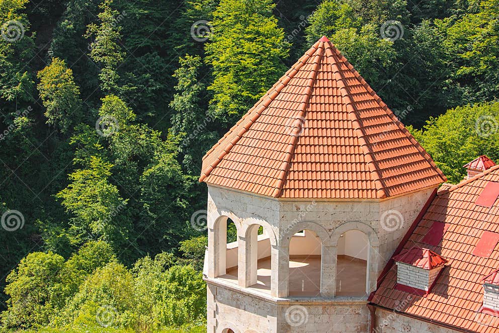 Architectural Solution in Form of a Tower with a Balcony in the Style ...