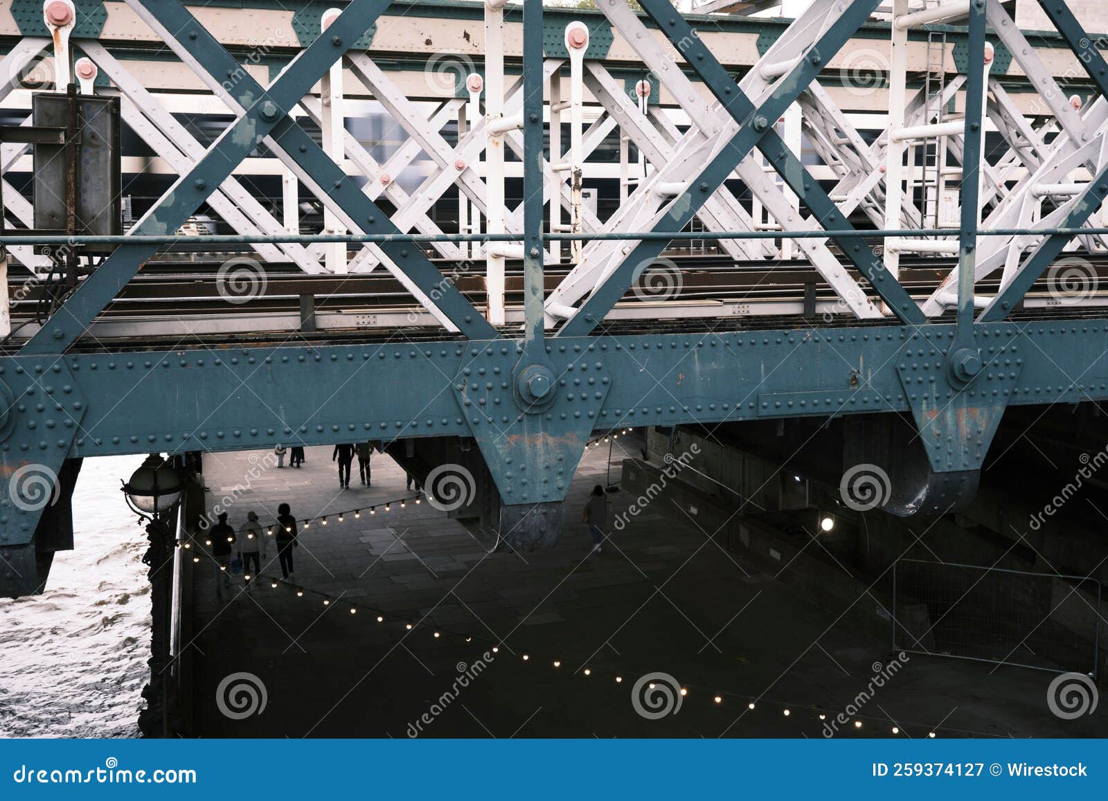 Architectural Steel Bridge Over the River Stock Image - Image of ...
