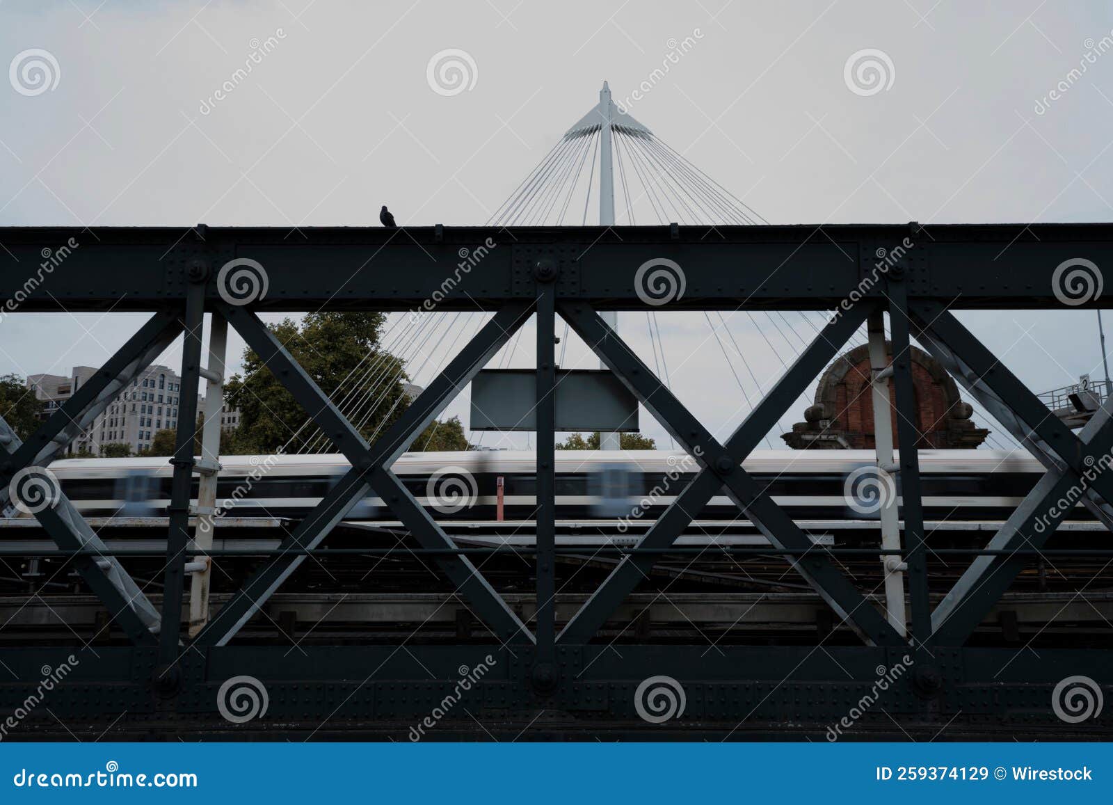 Architectural Steel Bridge Over the River Stock Image - Image of city ...