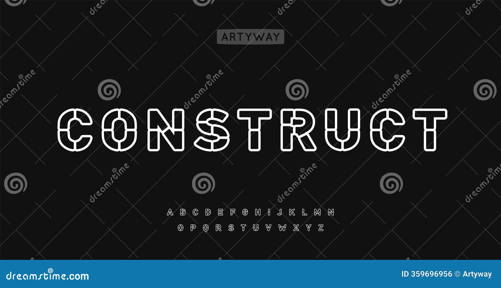 Architectural Stencil Alphabet, Line Segmented Letters, Linear Grid ...