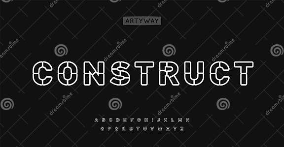 Architectural Stencil Alphabet, Line Segmented Letters, Linear Grid ...