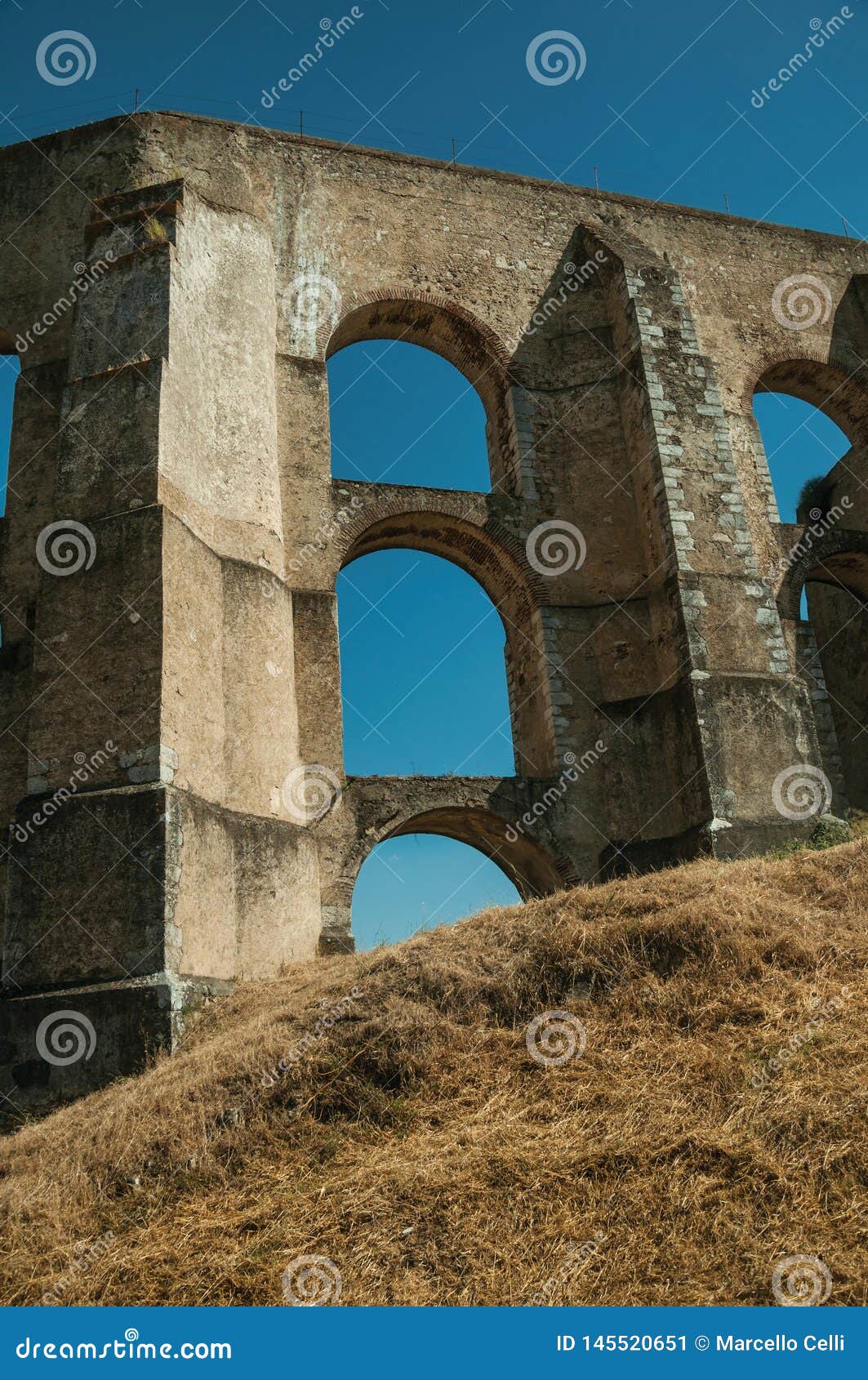 Architectural Structure of Aqueduct with Arches and Rectangular Pillars ...
