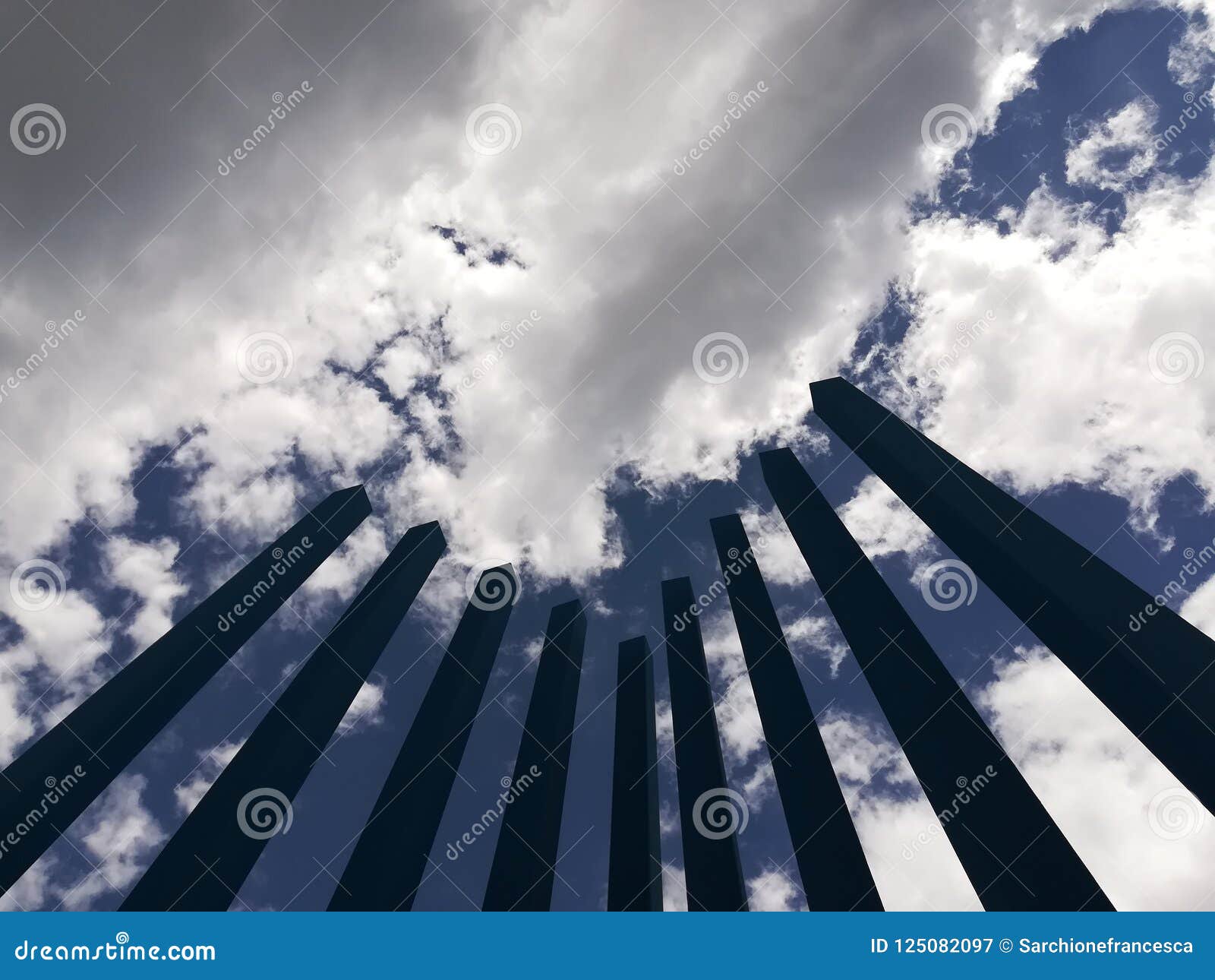 Architectural Structure in the Clouds Stock Image - Image of clouds ...