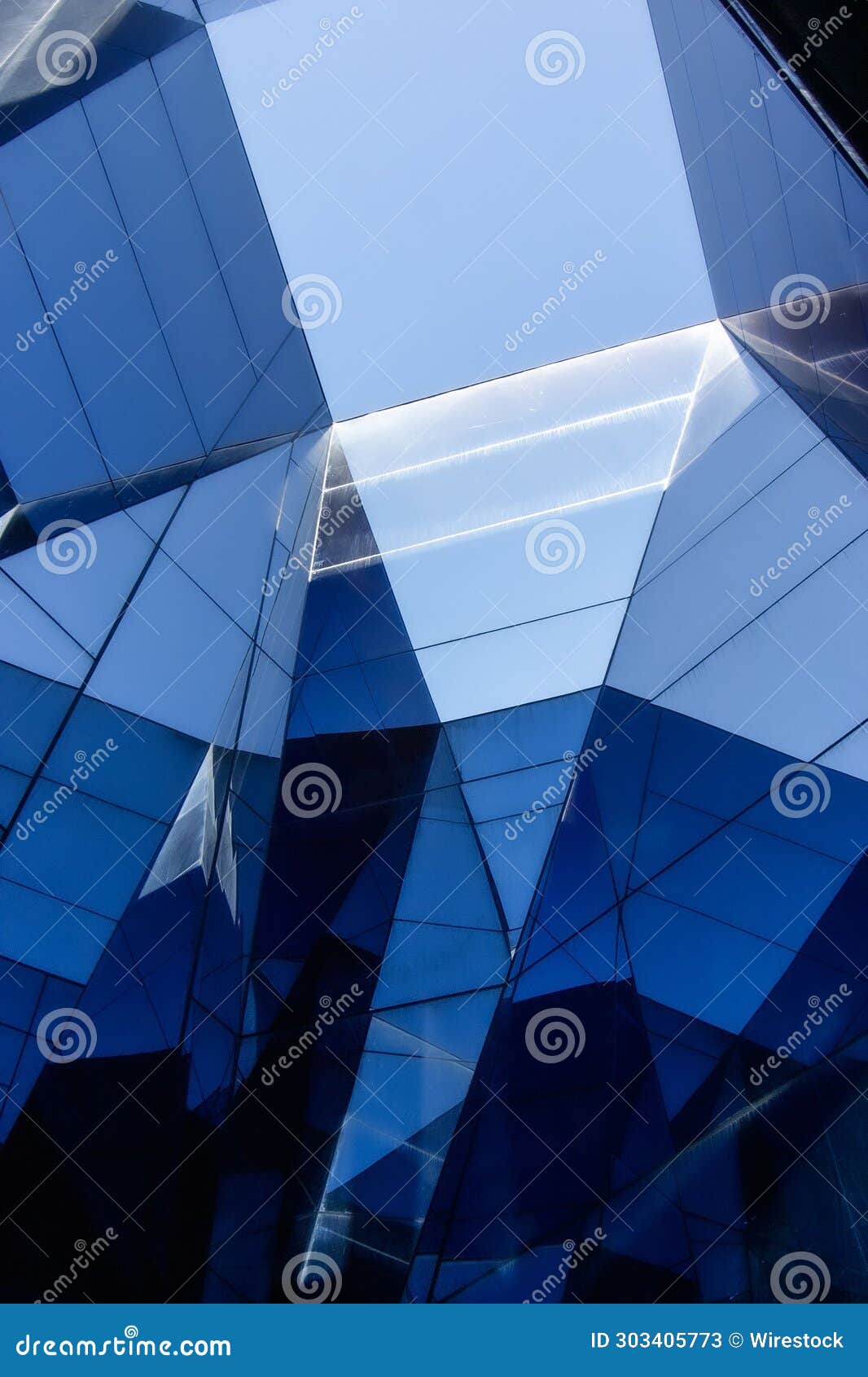 Abstract Geometric Structures Made of Blue Glass Stock Image - Image of ...