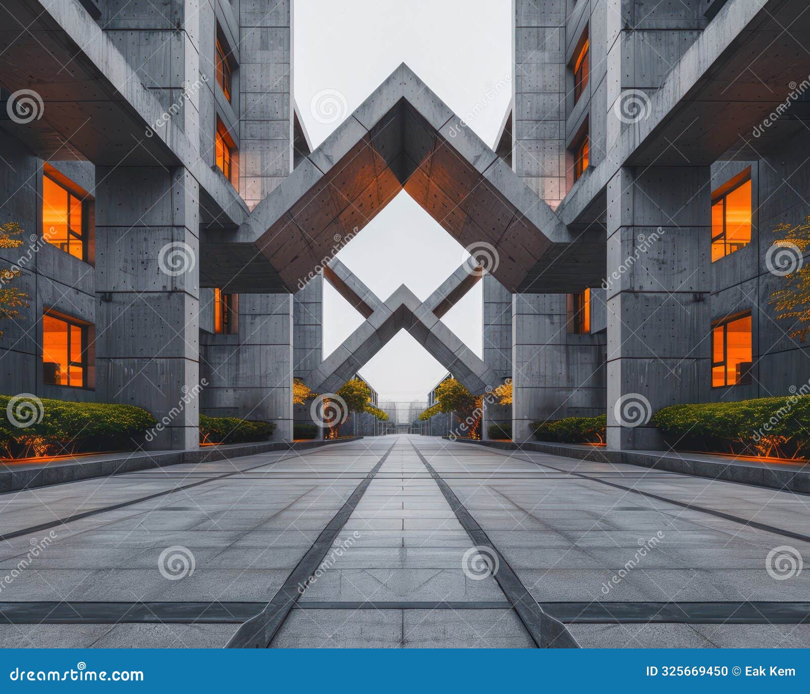 Architectural Structure Finish Concrete and Geometric Design in Urban ...