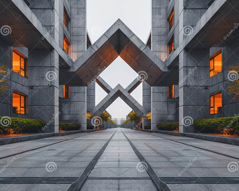 Architectural Structure Finish Concrete and Geometric Design in Urban ...