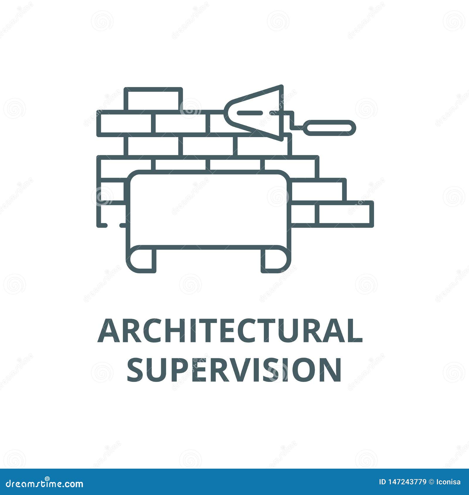 Architectural Supervision Line Icon Concept. Architectural Supervision ...