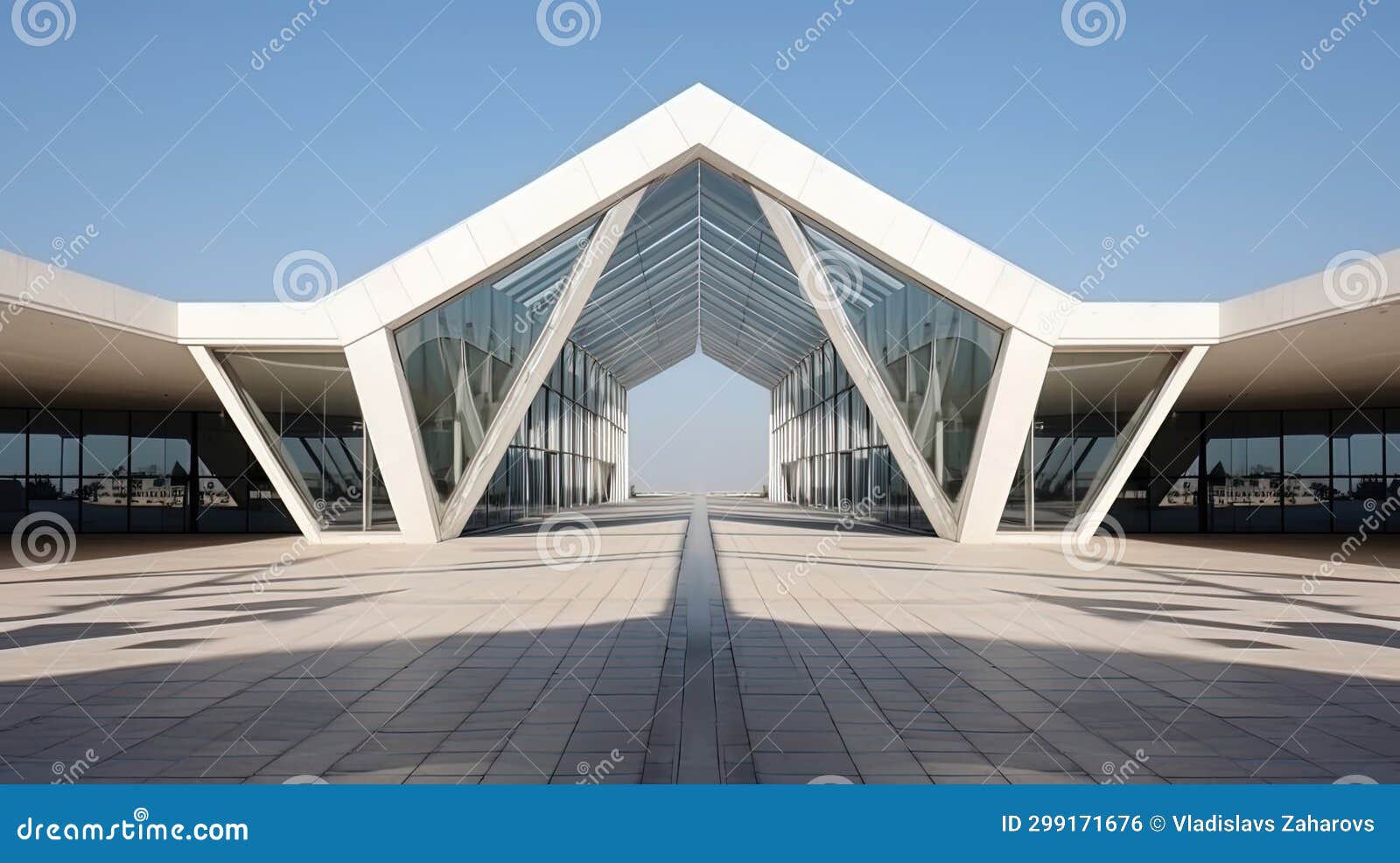 Architectural Symmetry Building with a Geometric Facade Stock ...