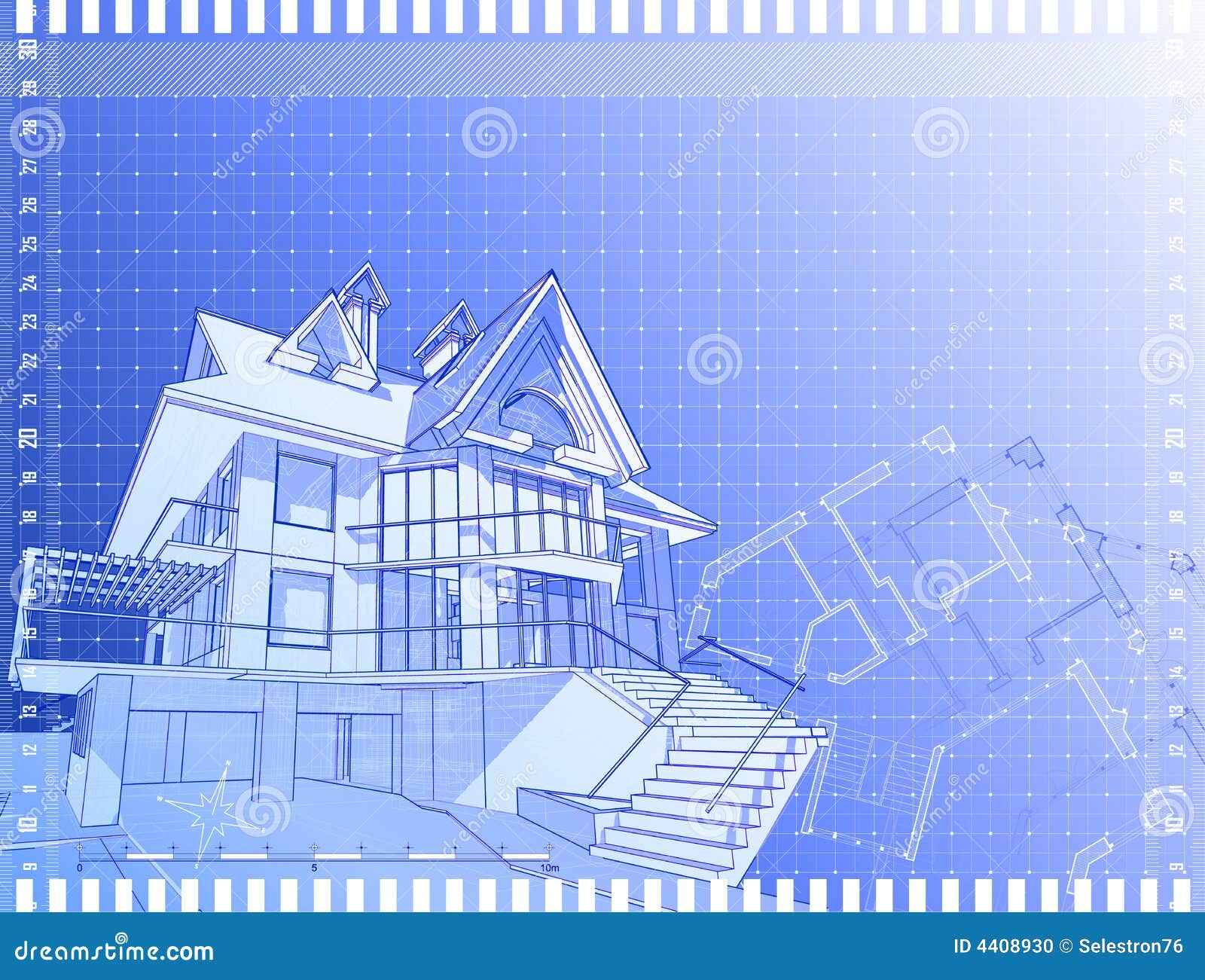 Architectural Technical Draw Stock Vector - Illustration of estate ...