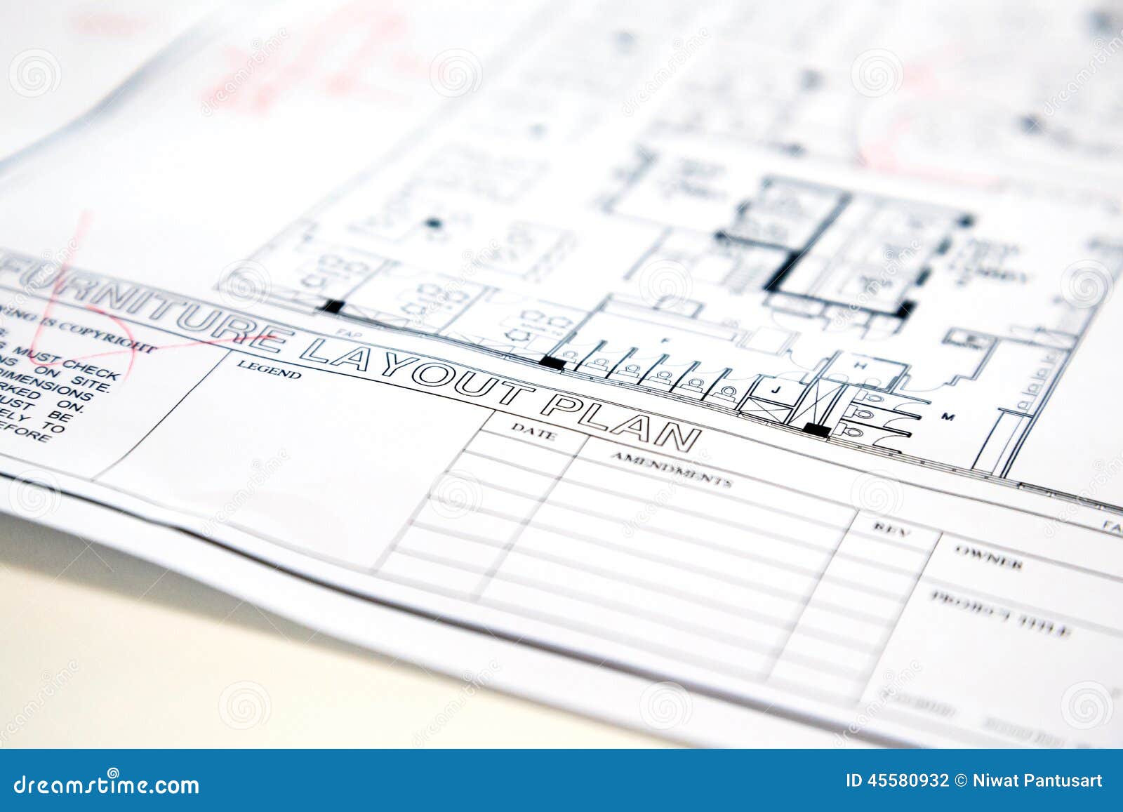 Architectural Technical Project Drawing Plan Stock Photo - Image of ...