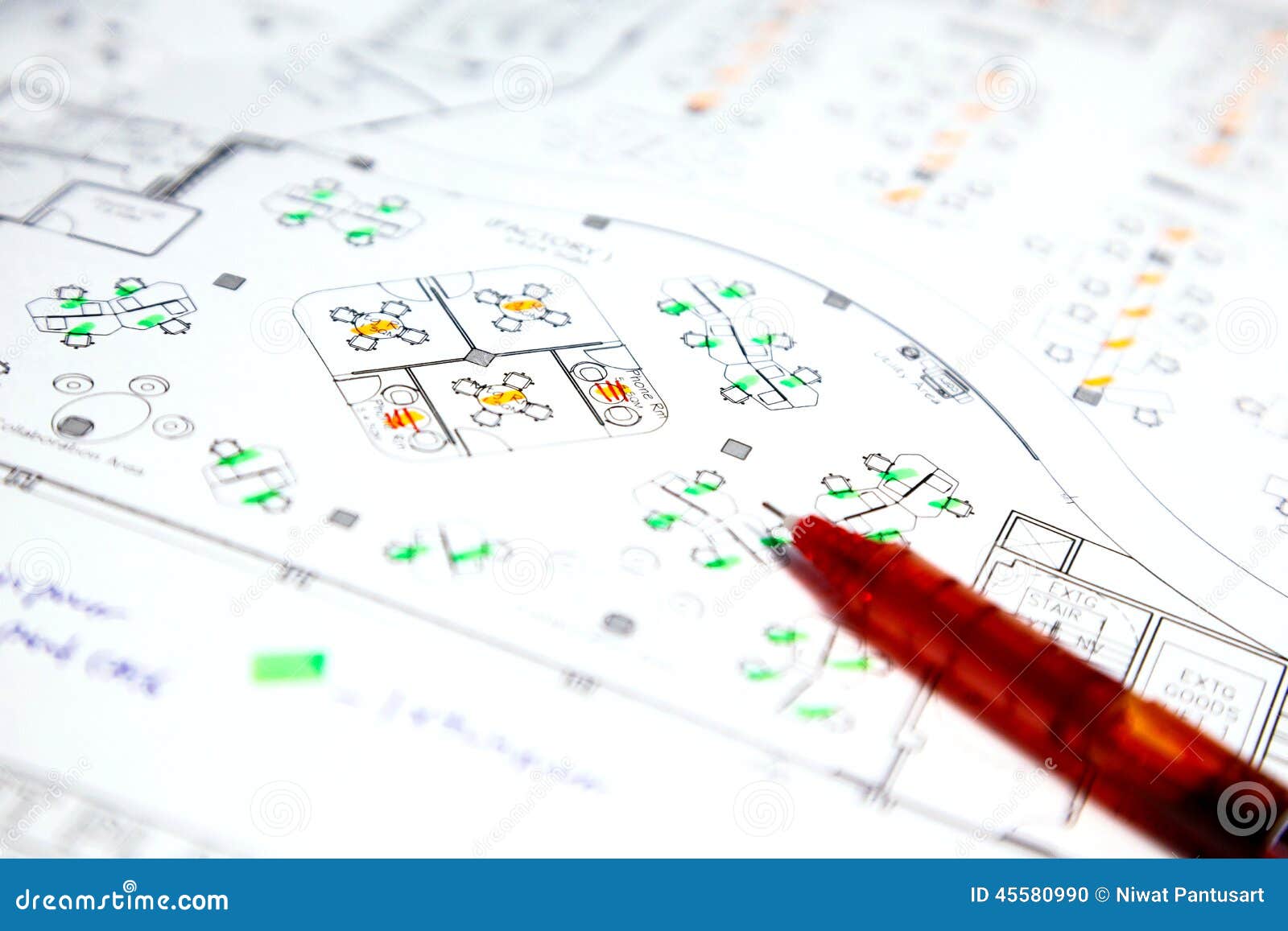Architectural Technical Project Drawing Plan Stock Photo - Image of ...