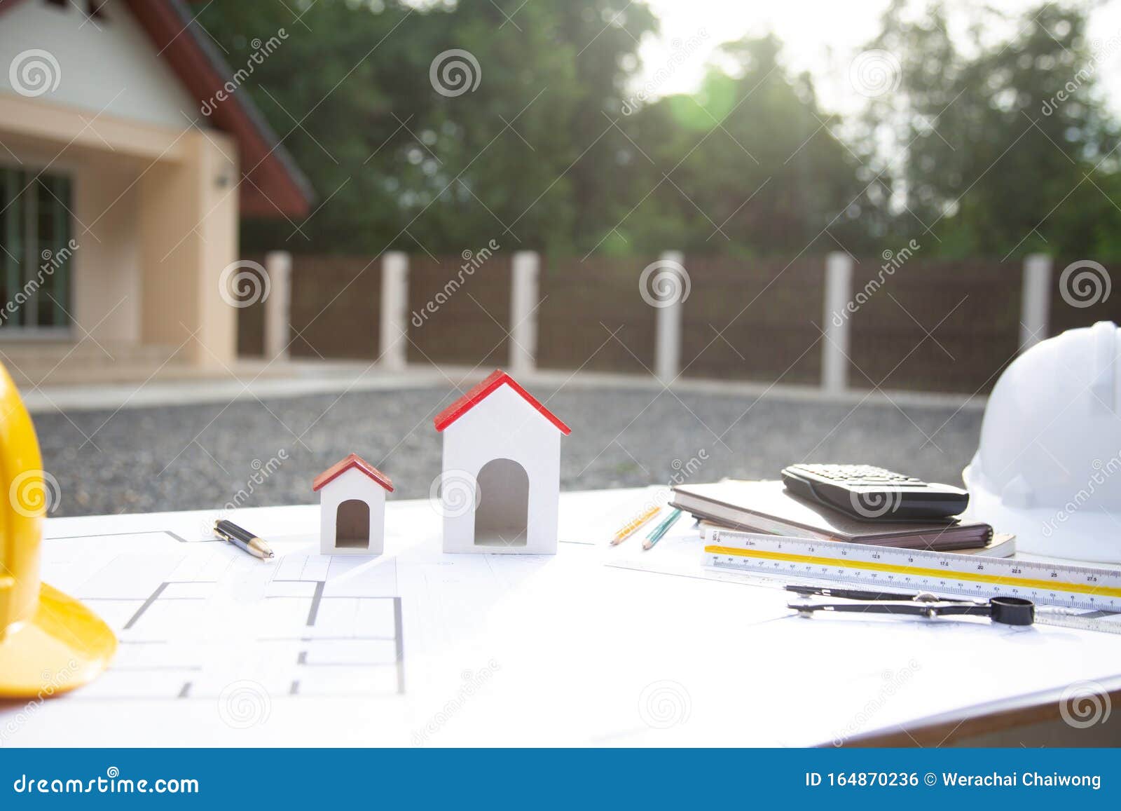 Architectural Tool Work Site Desk Background Construction Project Ideas ...