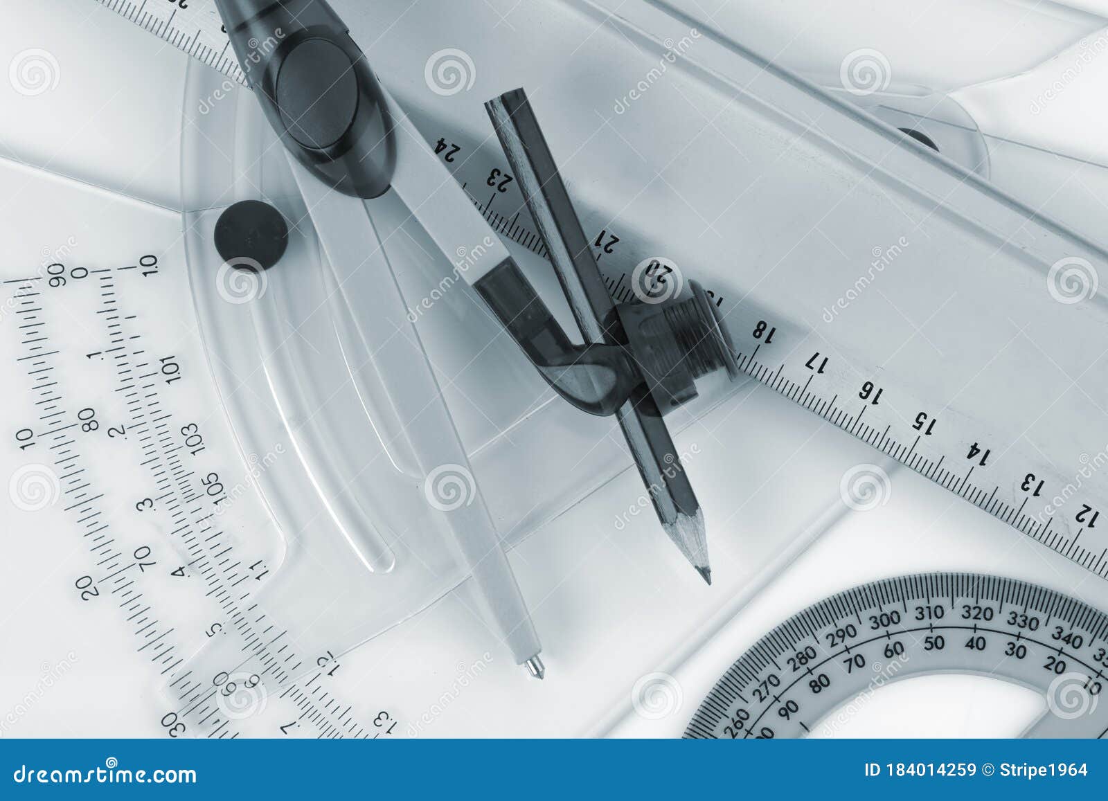 Architectural Tools for Drafting Ruler Protractor Pair of Compasses ...