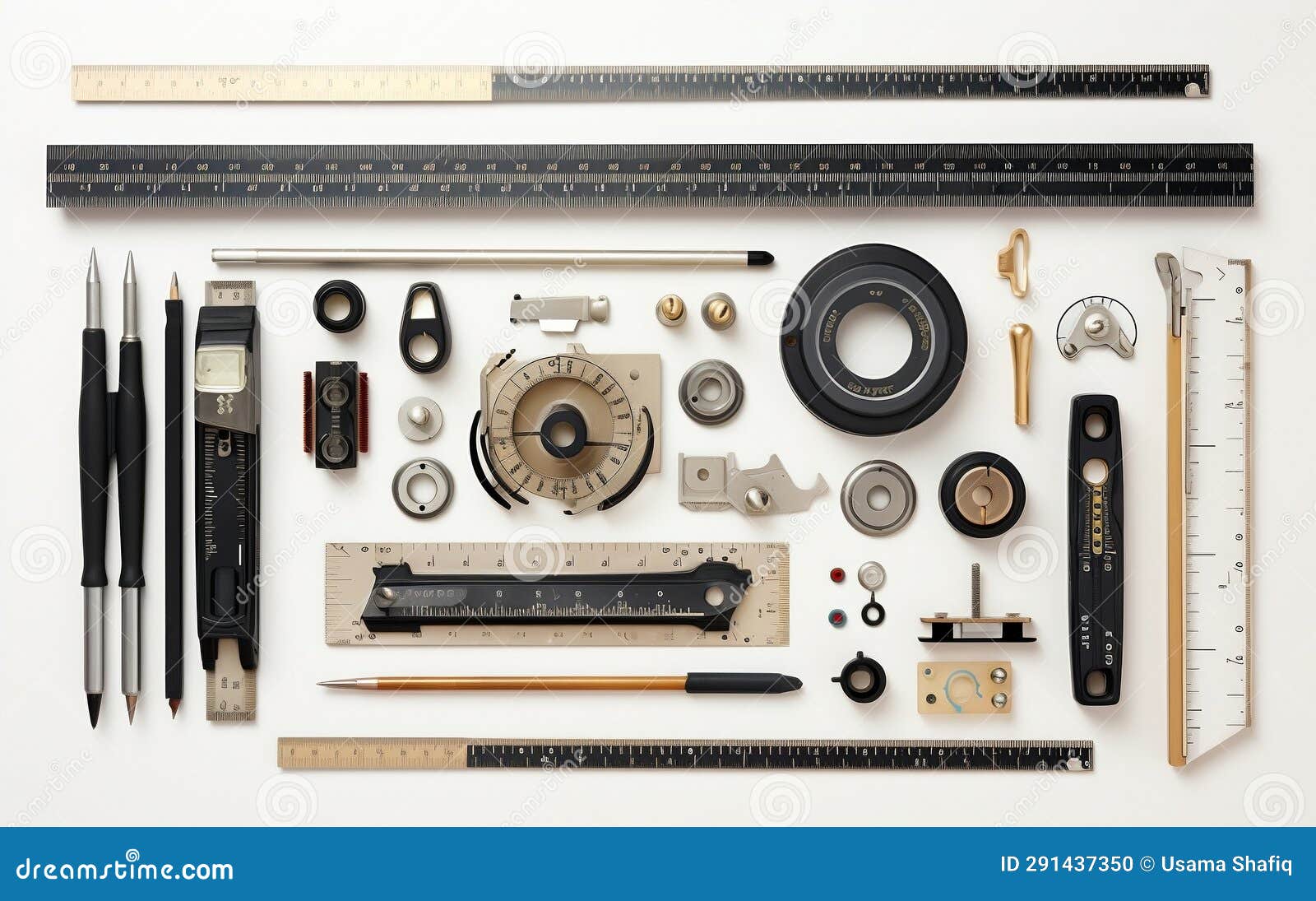 Architectural Tools, Blueprints, Helmet, Measuring Tape, Construction ...