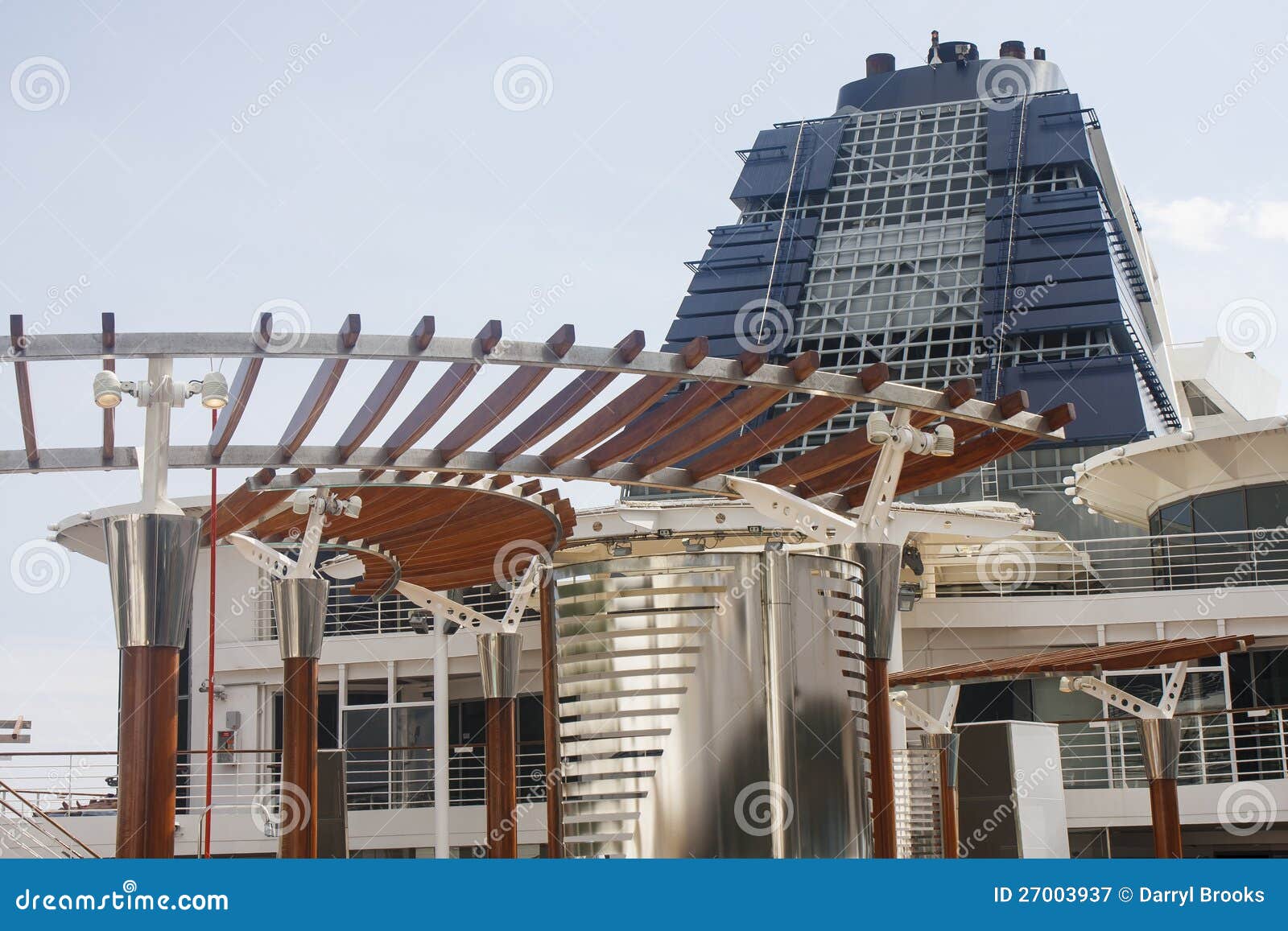 Architectural Trim on a Cruise Ship Stock Image - Image of teak ...