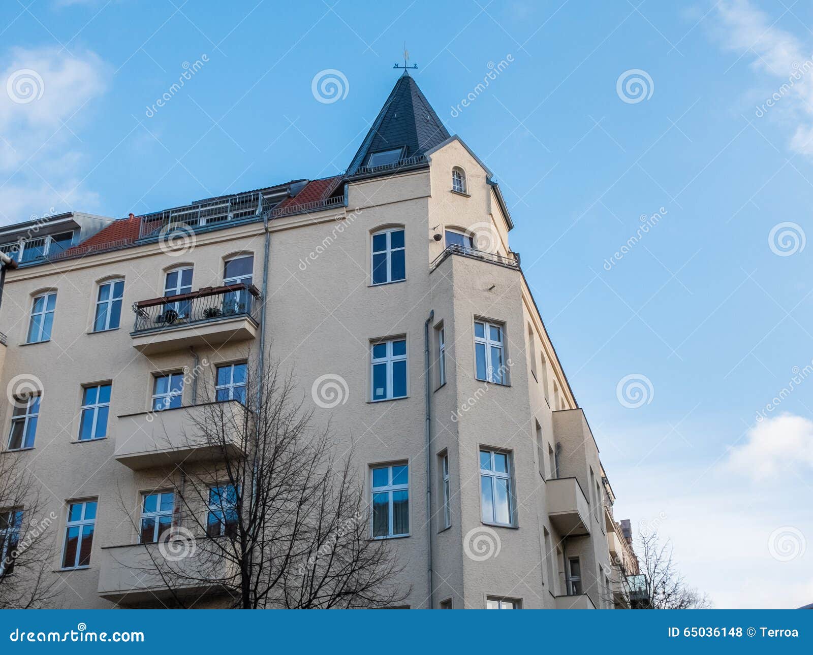 Architectural Turret on Apartment Rooftop Stock Photo - Image of space ...