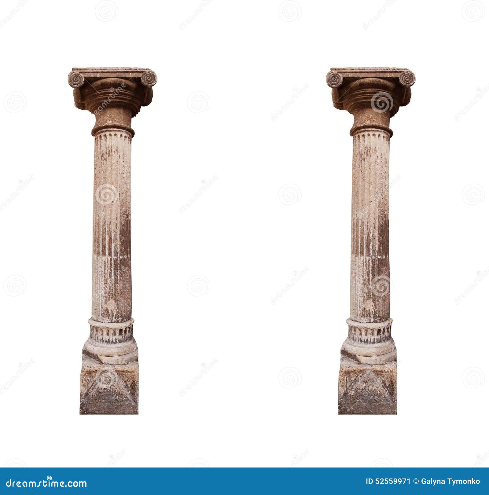 Architectural Two Columns Isolated on a White Background Stock Image ...