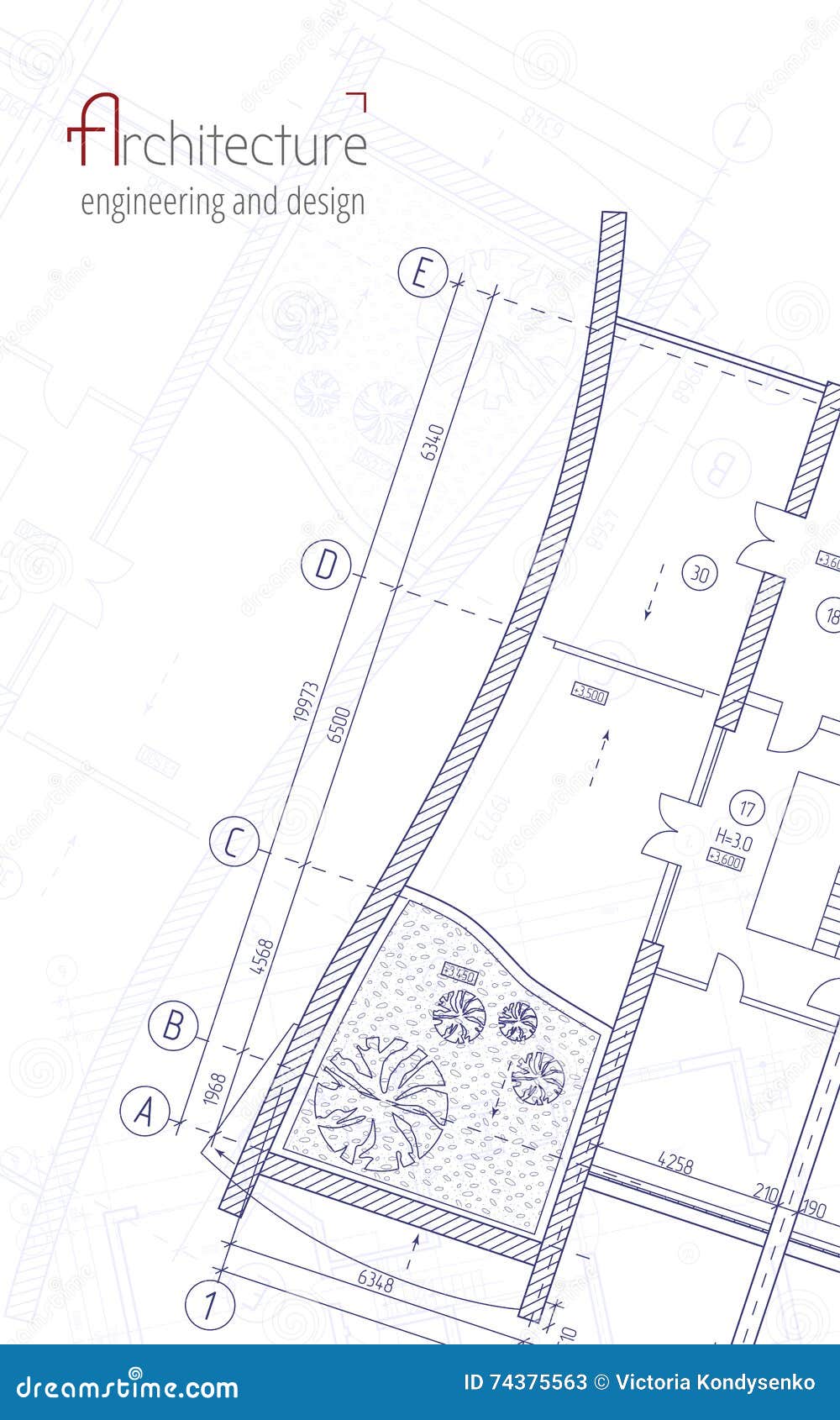 Architectural Vector Apartment Floor Plan. Blueprint Vector ...