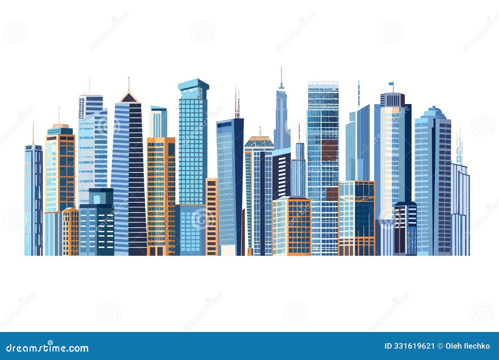 Architectural Vectors of Modern Skyscrapers Isolated Vector Style Stock ...